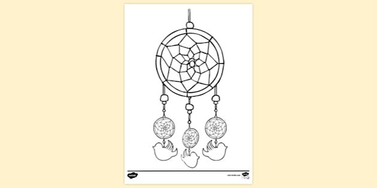 Dream Catcher Colouring Sheet | Colouring Sheets - Twinkl