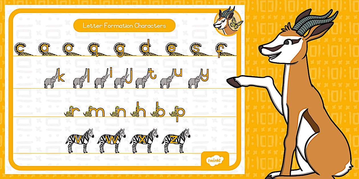Large Letter Formation Characters Display Poster - Twinkl