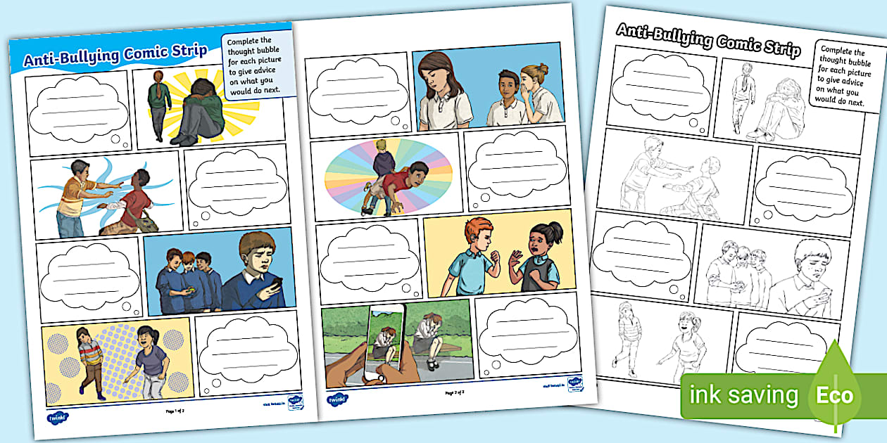Anti-Bullying Finish the Comic Strip Worksheet - Twinkl