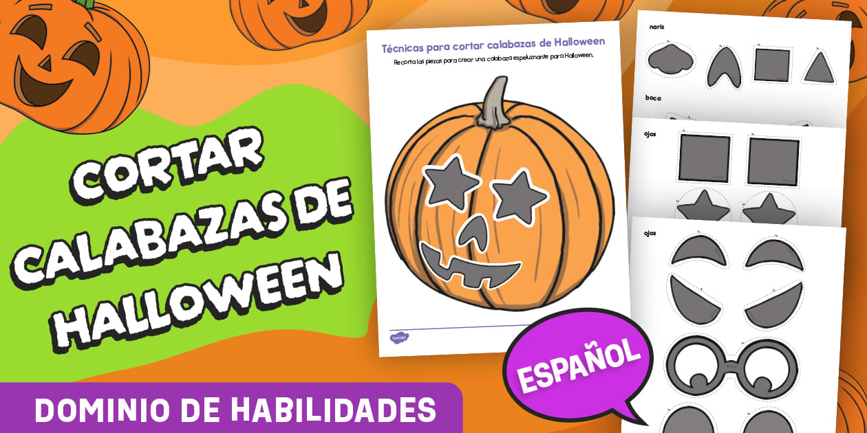 Técnicas para cortar calabazas de Halloween: Hojas de trabajo
