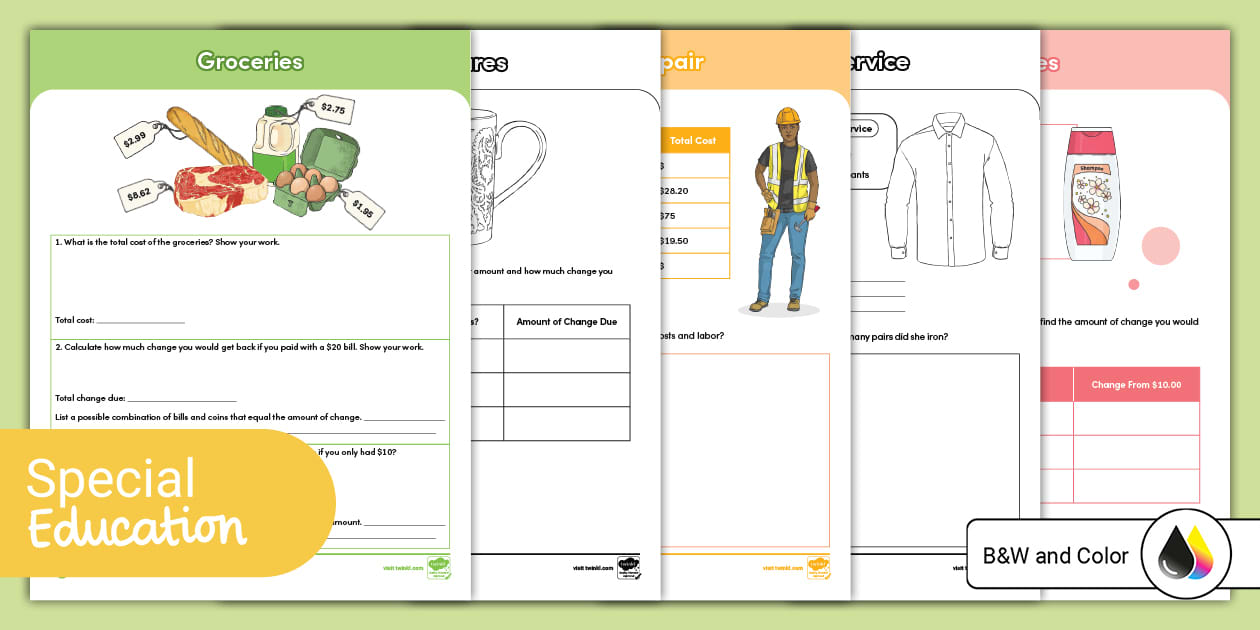Life Skills: Money and Math Worksheets for Older Learners