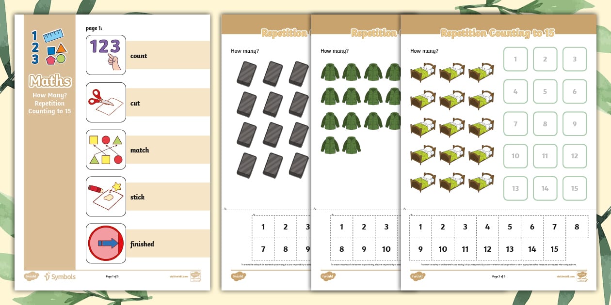 SEND Structured Steps Repetition Counting to 15 - Twinkl