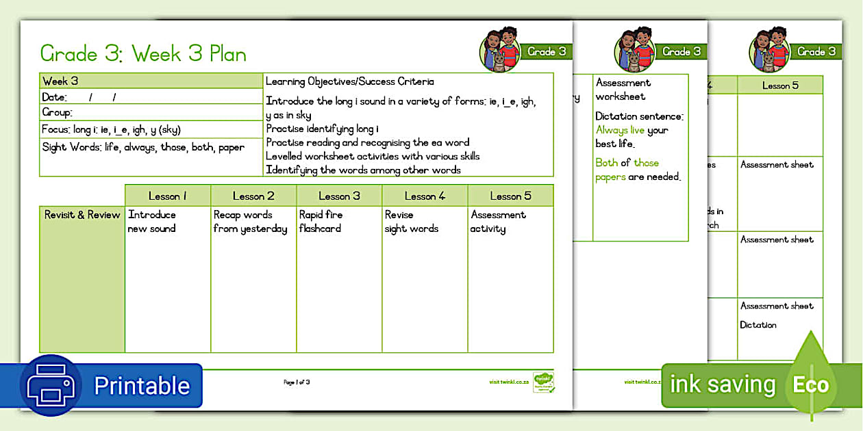 Grade 3 Phonics: Term 2 Week 3 Planning - Twinkl