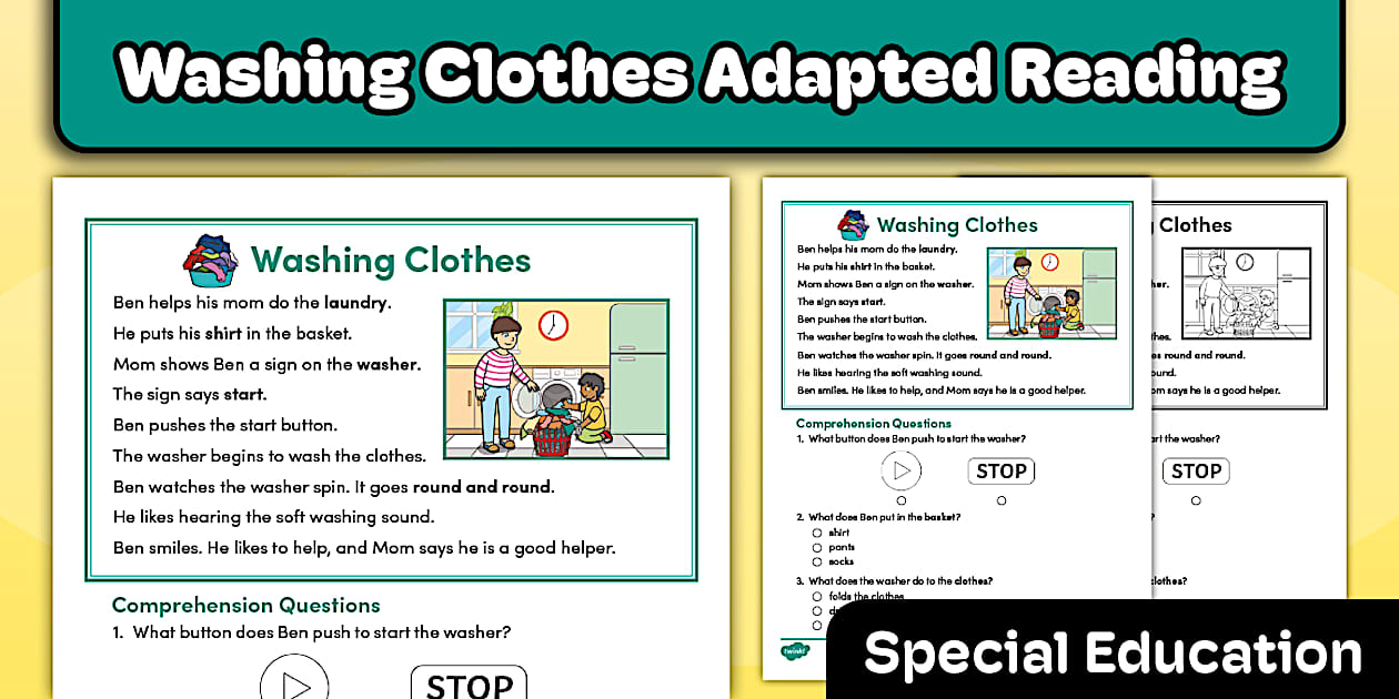 Washing Clothes Adapted Functional Reading Comprehension
