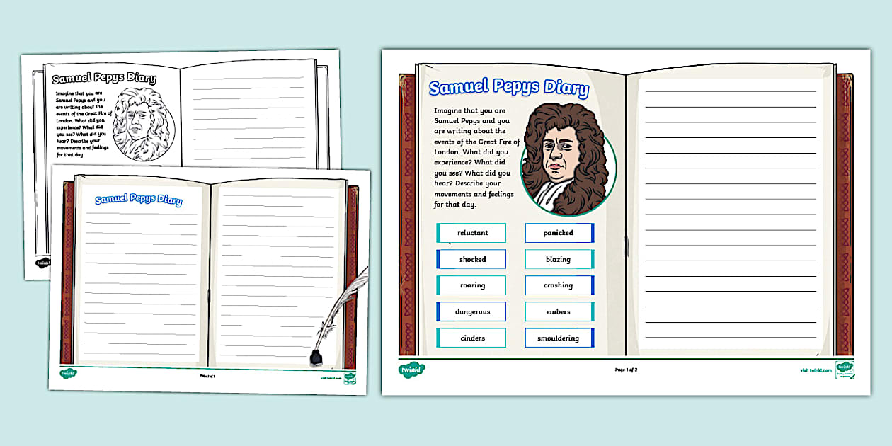 Diary of Samuel Pepys Writing Frame (teacher made) - Twinkl