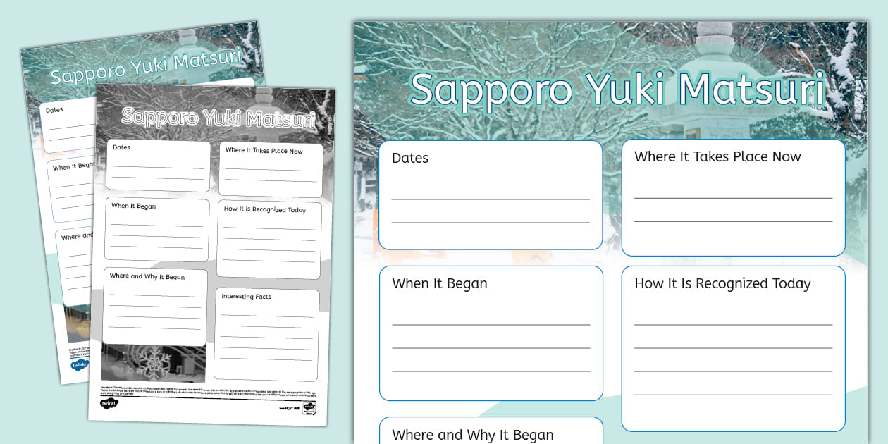Sapporo Yuki Matsuri Fact File Template - Twinkl