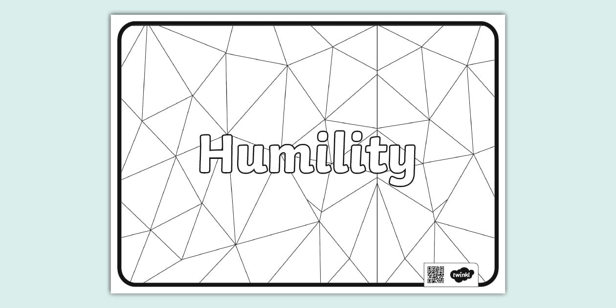 Values Mindful Coloring - Humility (teacher made) - Twinkl