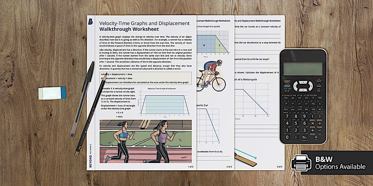 Velocity Time Graphs And Displacement Teacher Made
