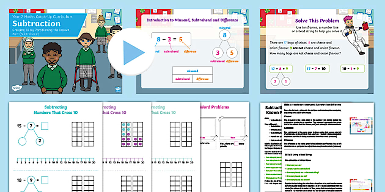 👉 Y2 Subtraction Lesson Pack: Partition Subtrahend to Cross 10