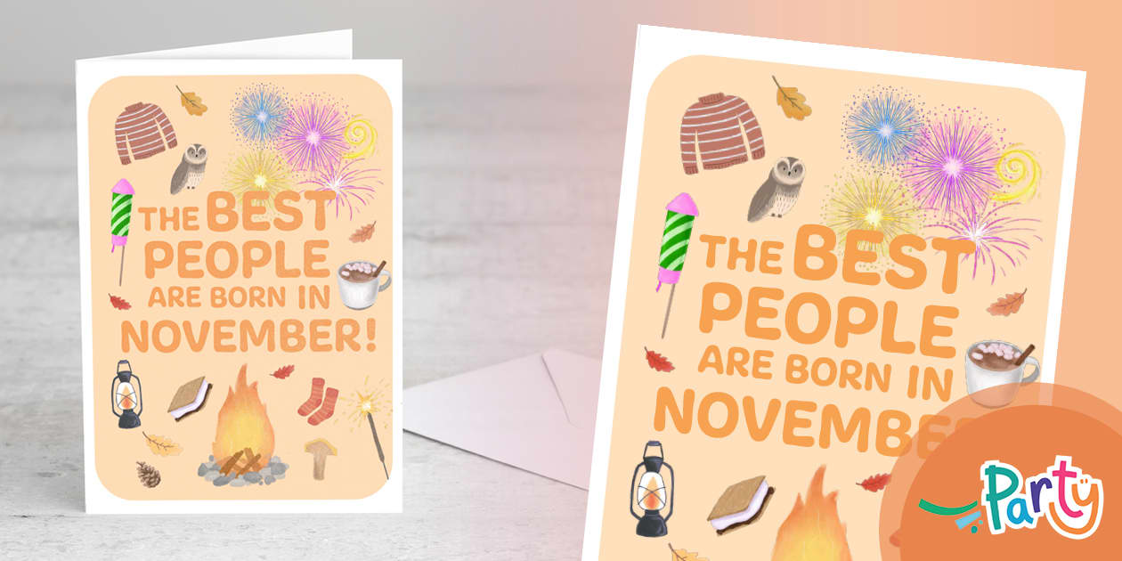KS1 November Birthday Card | Twinkl Party (teacher made)