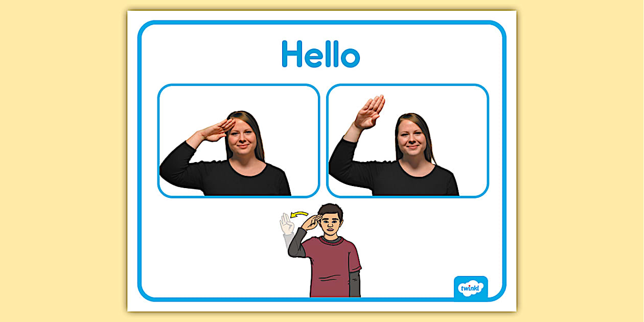 Sign Language Hello Poster Teaching Resource Twinkl Usa