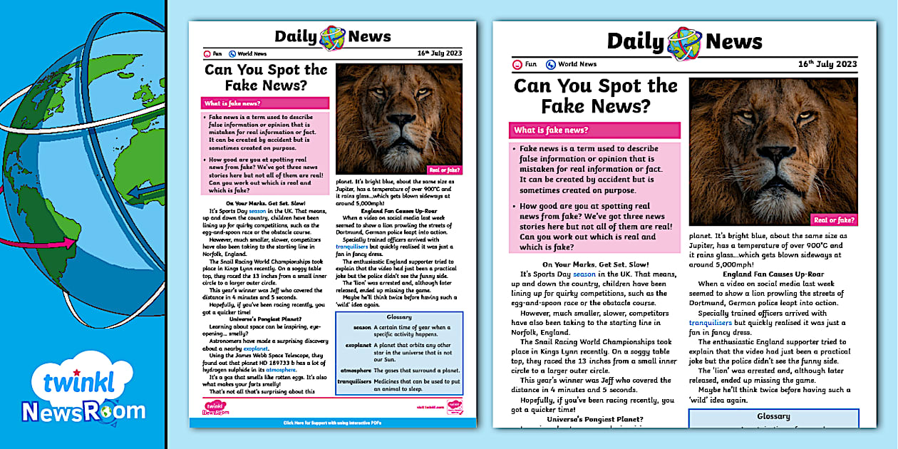Can You Spot the Fake News? | Twinkl Resources - Twinkl