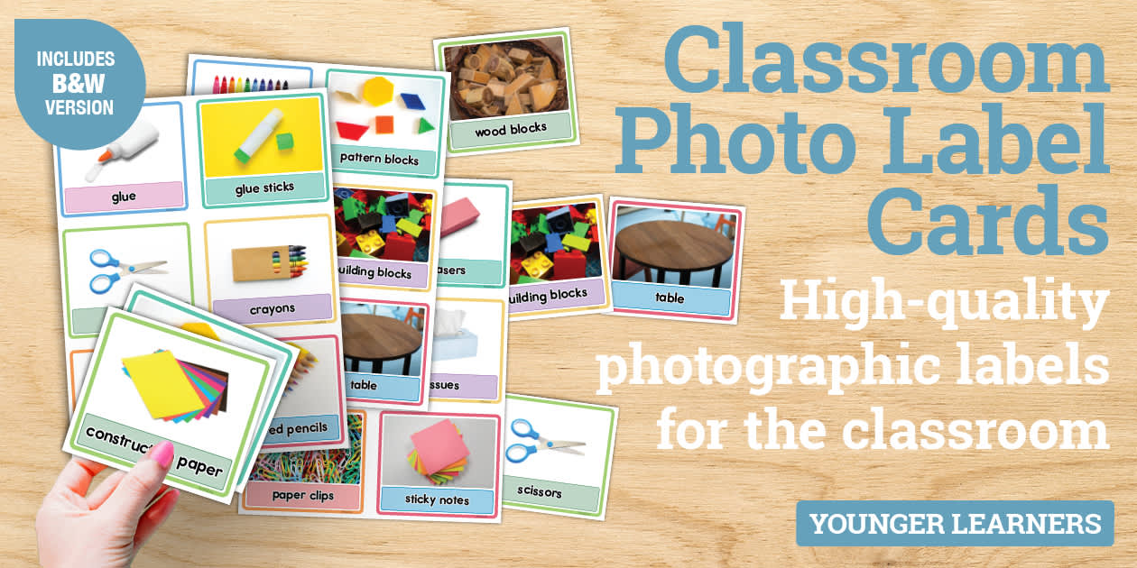 Classroom Photo Label Cards - Printables