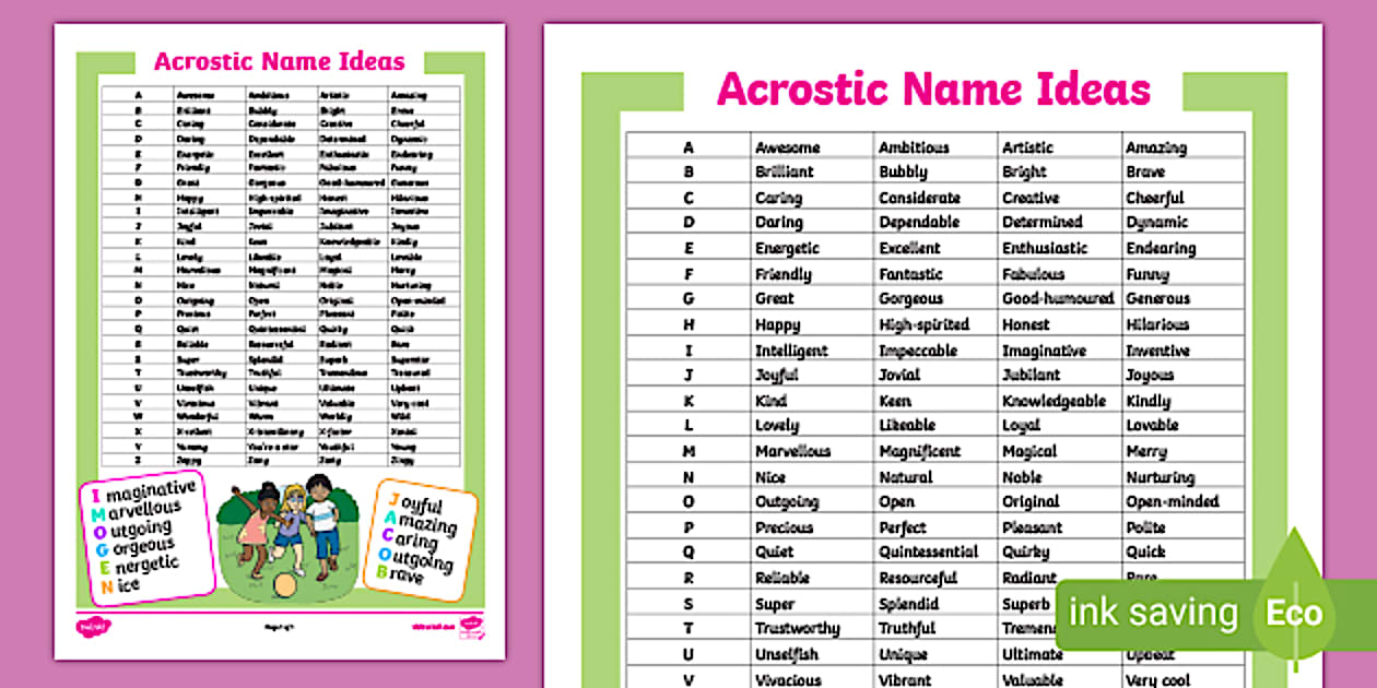 Editable Acrostic Poems Maker for Kids (teacher made)
