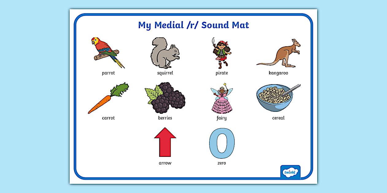r Medial Words Sound Mat - Speech Pathology (teacher made)