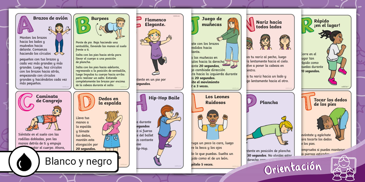 Pausa Activa | Actividad física | Letras del Abecedario