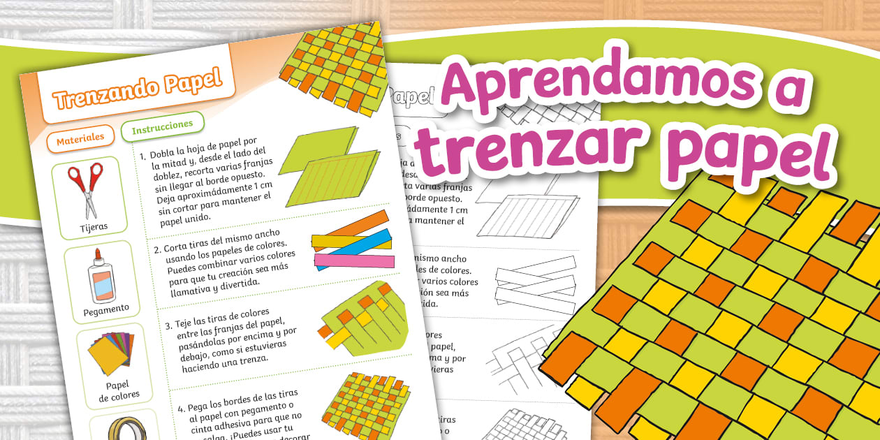 Manualidad | Trenzando Papel | Artes Visuales | Motricidad