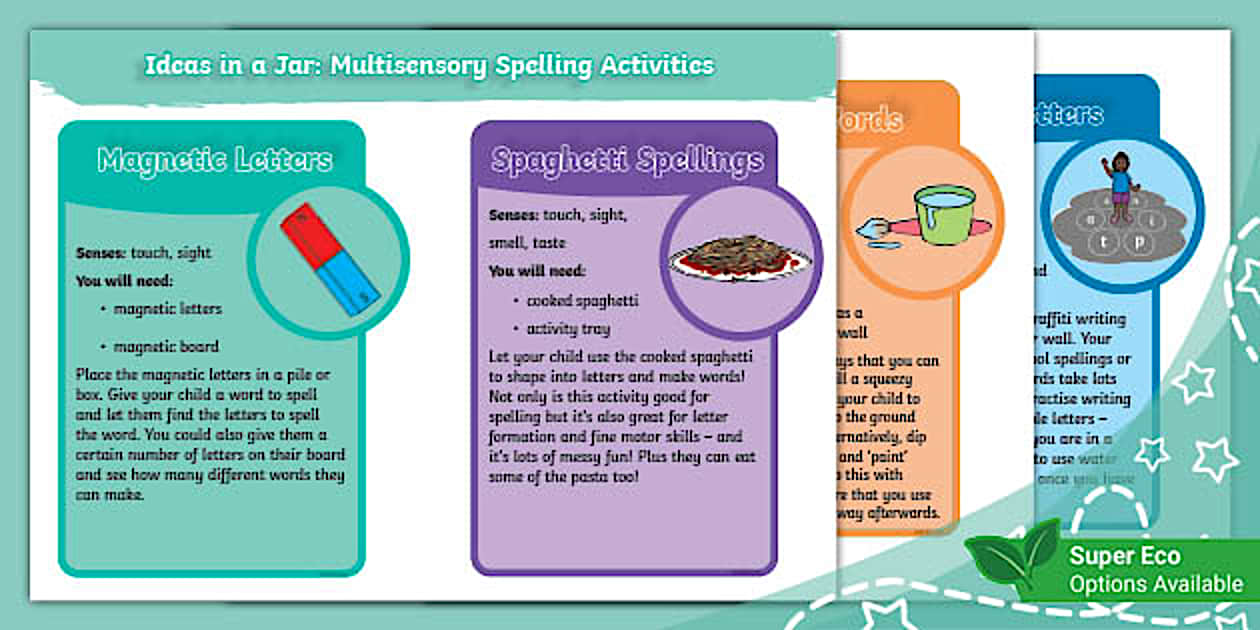 Ideas in a Jar: Multisensory Spelling Activity Ideas