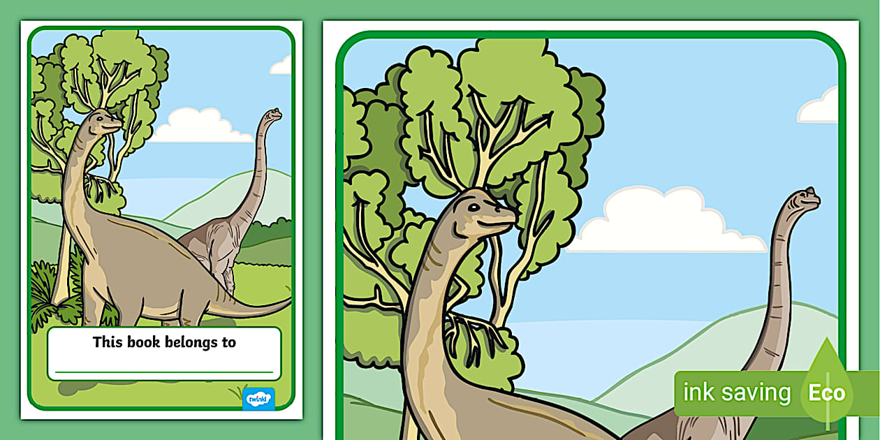 Brachiosaurus Themed Book Cover (Teacher-Made) - Twinkl