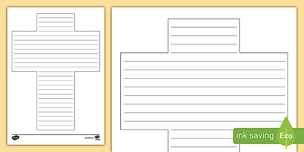 Cross Writing Template (Hecho por educadores) - Twinkl