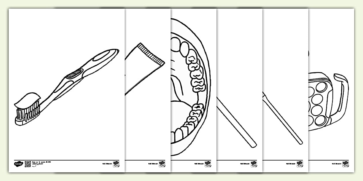 The Dentist Aistear Colouring Pages (teacher made) - Twinkl