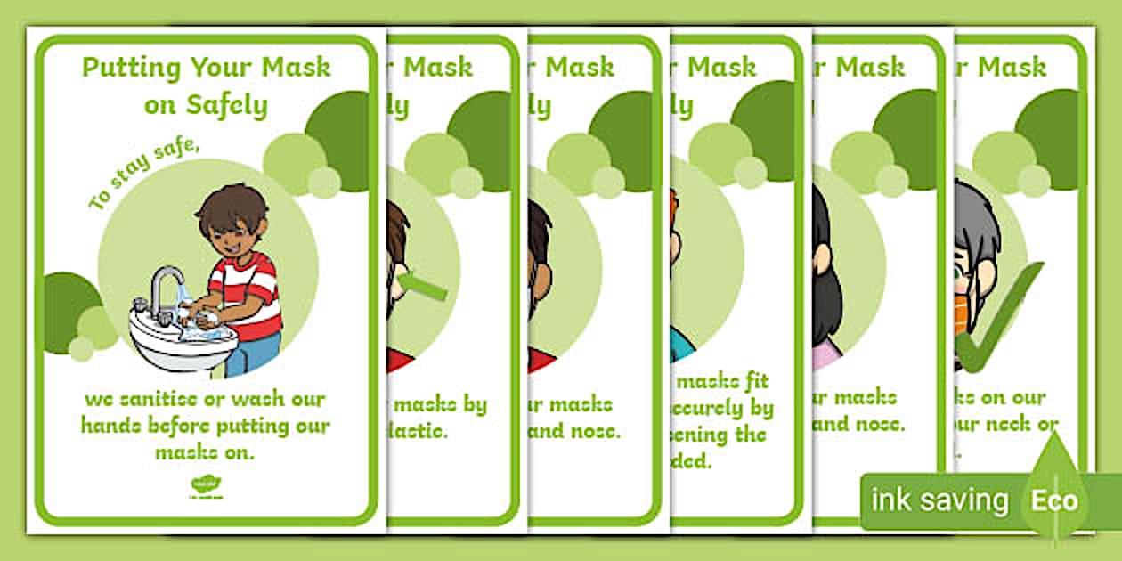 👉 Using Face Masks Safely Display Posters (teacher made)