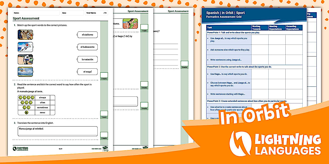 👉 Spanish Sport Assessment Test Pack