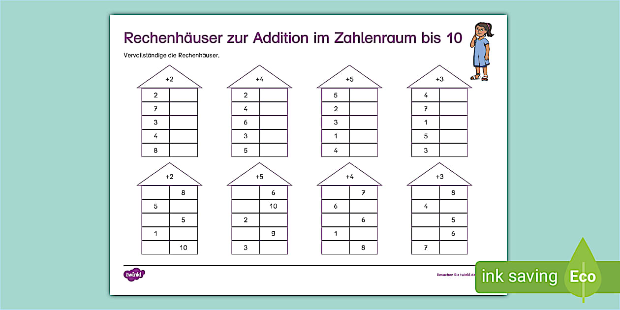 Rechenhäuser zur Addition im Zahlenraum bis 10 I Mathematik