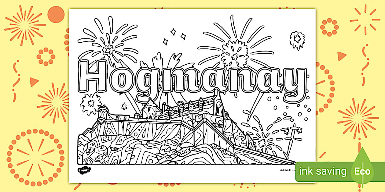 Happy Hogmanay Mindfulness Colouring Activity Scotland