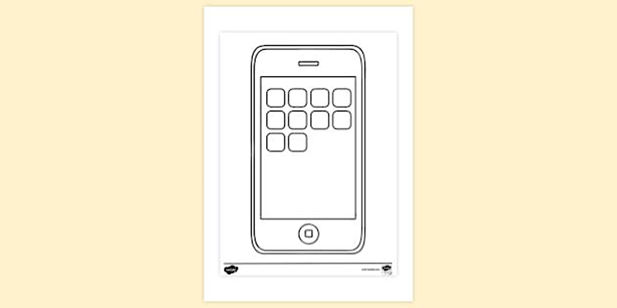 Phone Colouring Sheet - Colouring Sheets (teacher made)