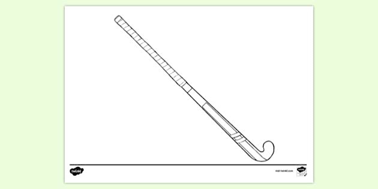 Hockey Stick Colouring Sheet (teacher made) - Twinkl