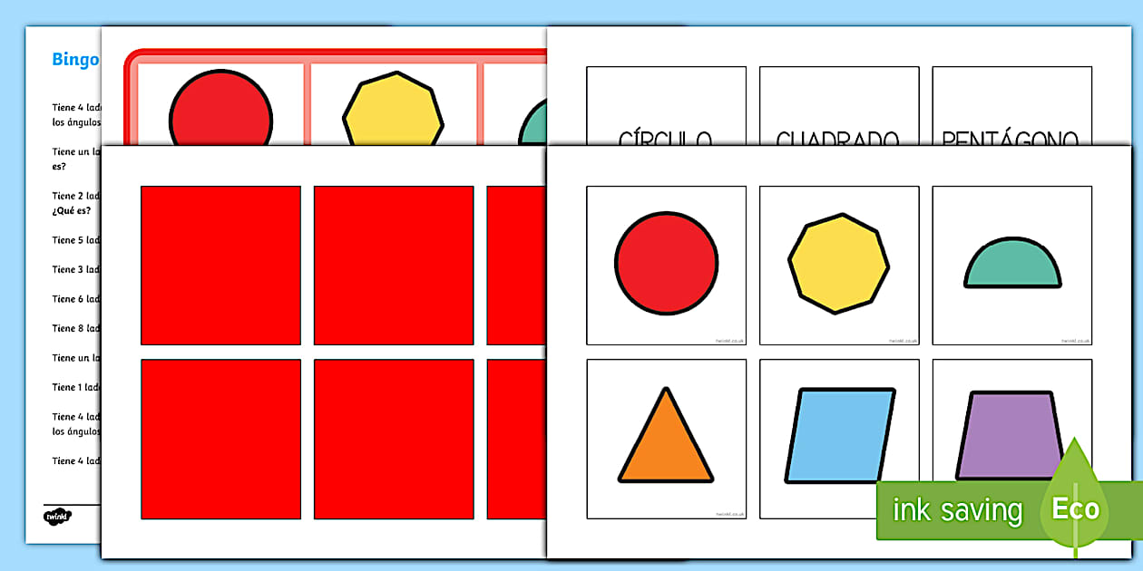 Bingo: Figuras 2D (صُمم من قبل مُختصّين)