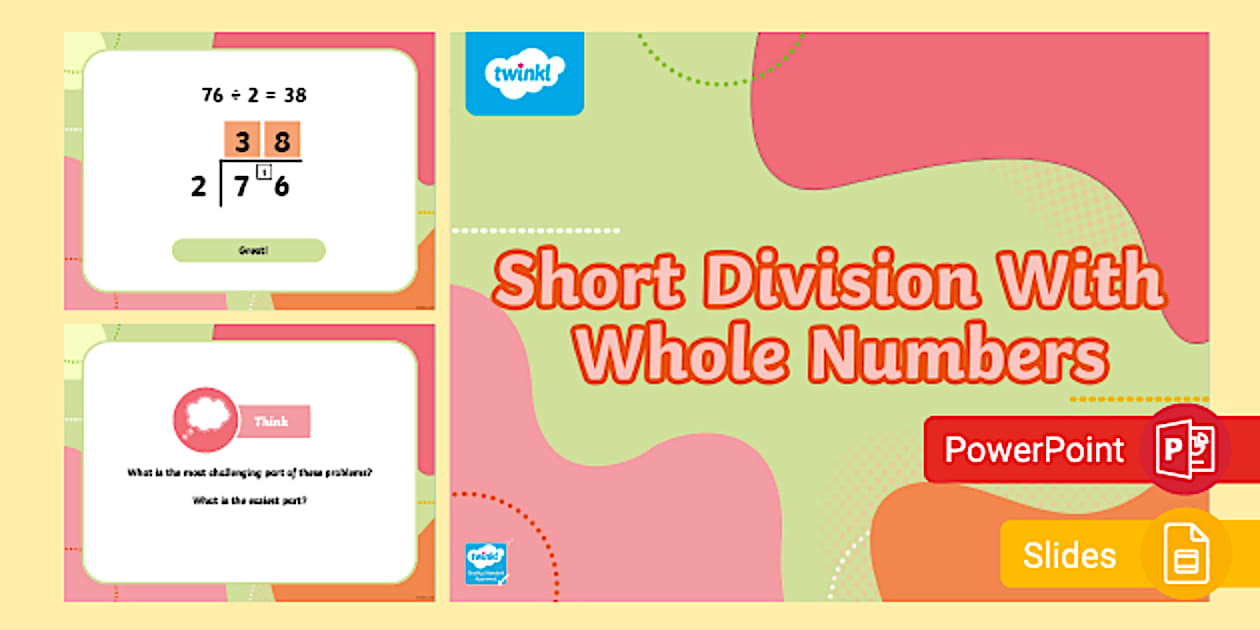 Division: Short Method With Whole Numbers PowerPoint
