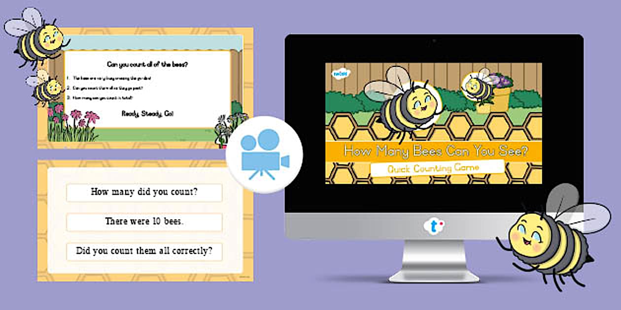 Count the Bees Counting Game (teacher made) - Twinkl