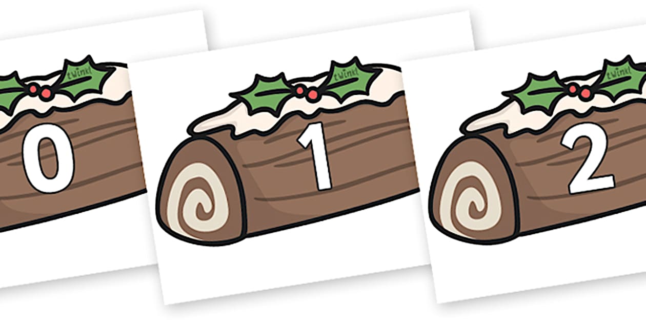 Numbers 0-100 on Christmas Logs (teacher made) - Twinkl