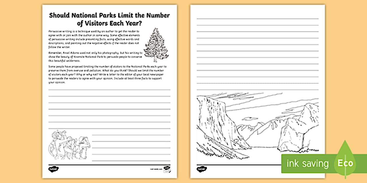National Parks Persuasive Writing Prompt | Twinkl USA
