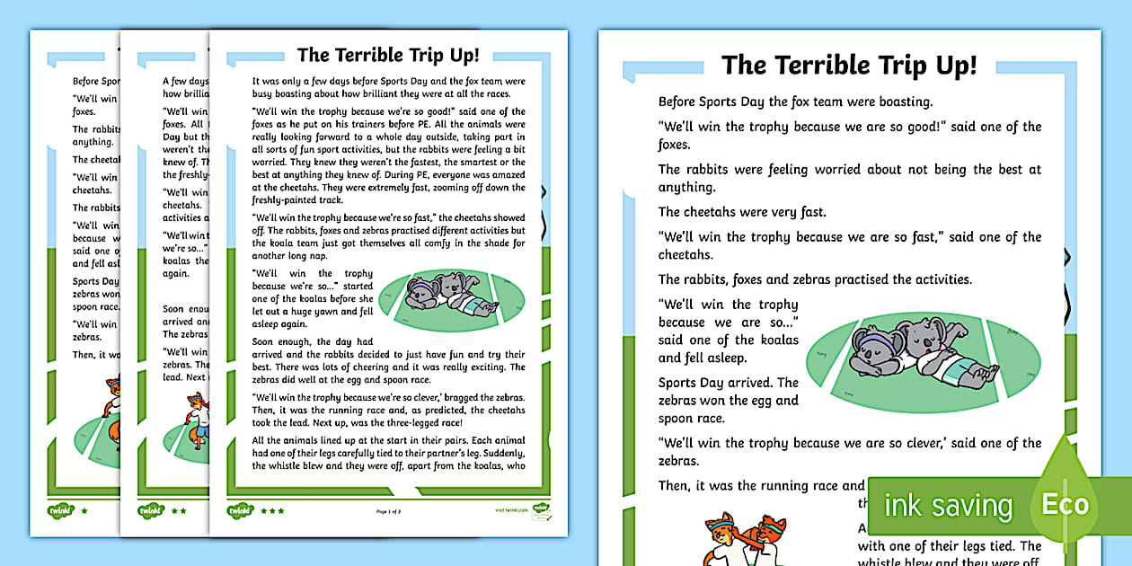 The Terrible Trip Up Differentiated Story (teacher made)