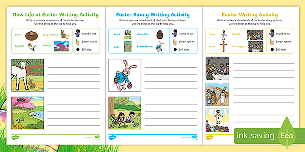 Editable Easter-Themed Early Writing Activities - Twinkl