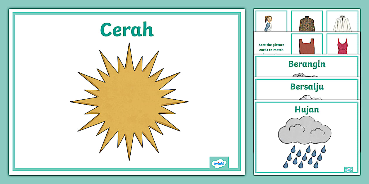 Clothes for the Seasons Sorting - Indonesian - Twinkl