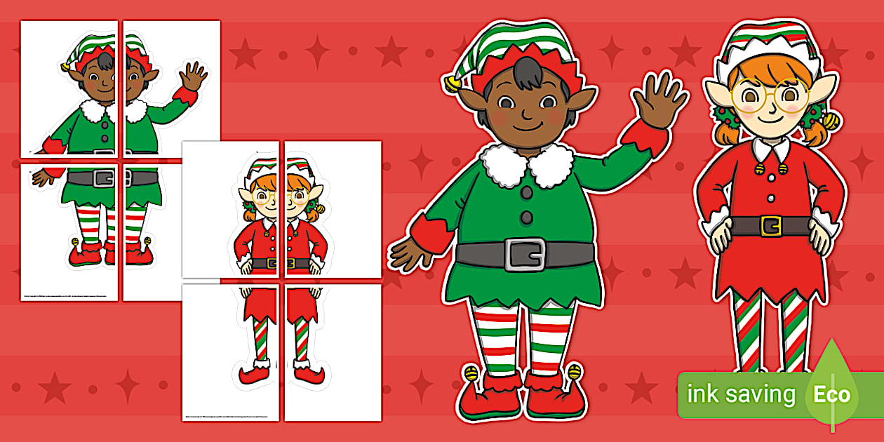 Extra Large Display Elf Cut-Out (teacher made) - Twinkl