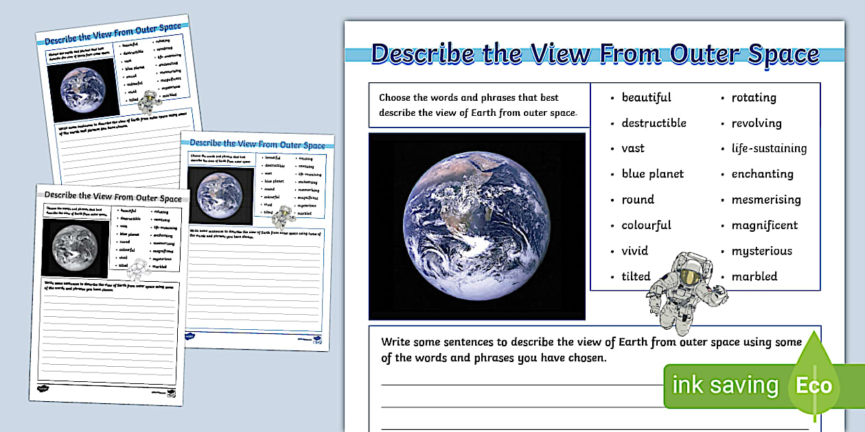 Describe the View from Outer Space Writing Activity - Twinkl