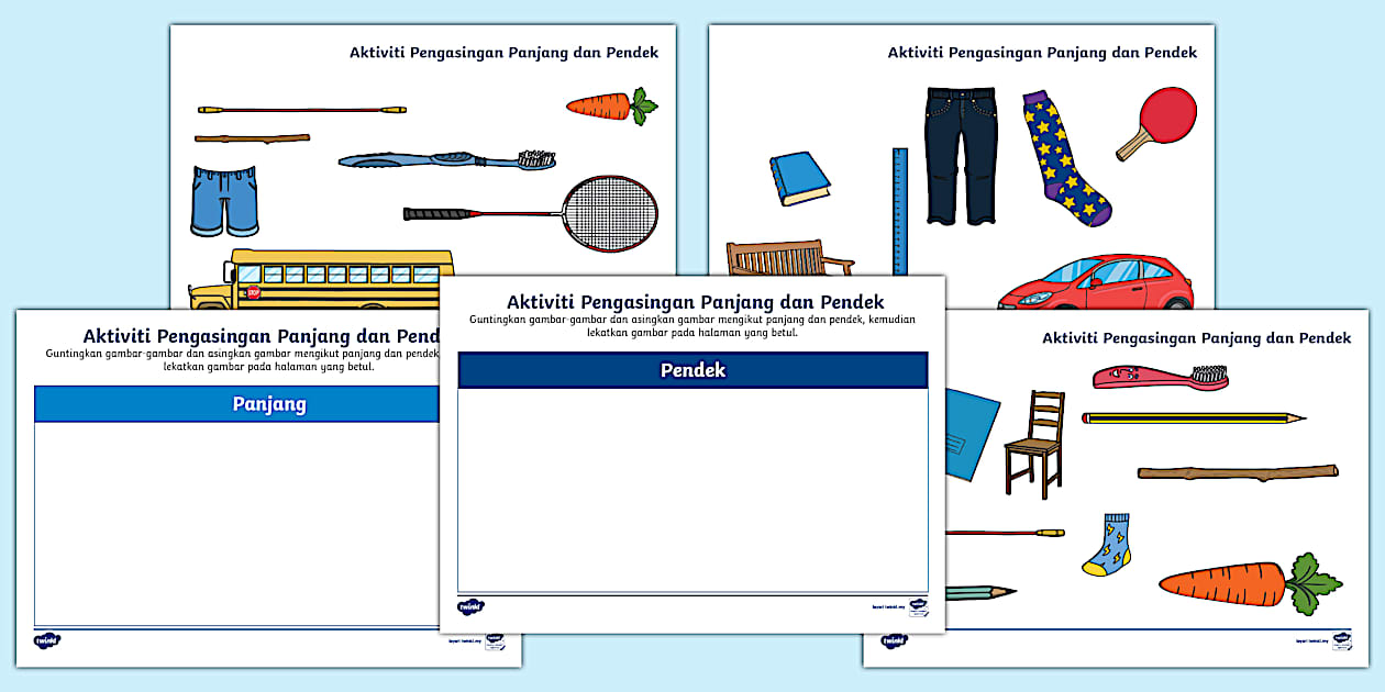 Latihan Matematik Tahun 1: Pengasingan Panjang dan Pendek