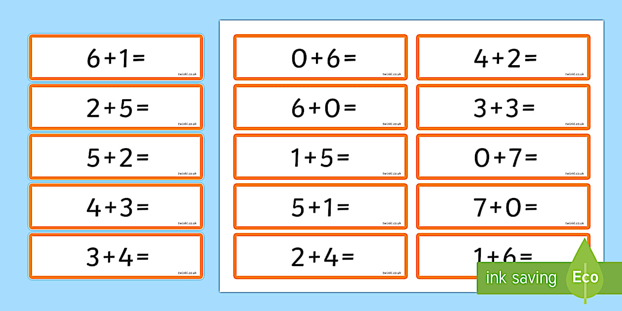 Number Facts of 6 and 7 Number Sentence Cards (teacher made)