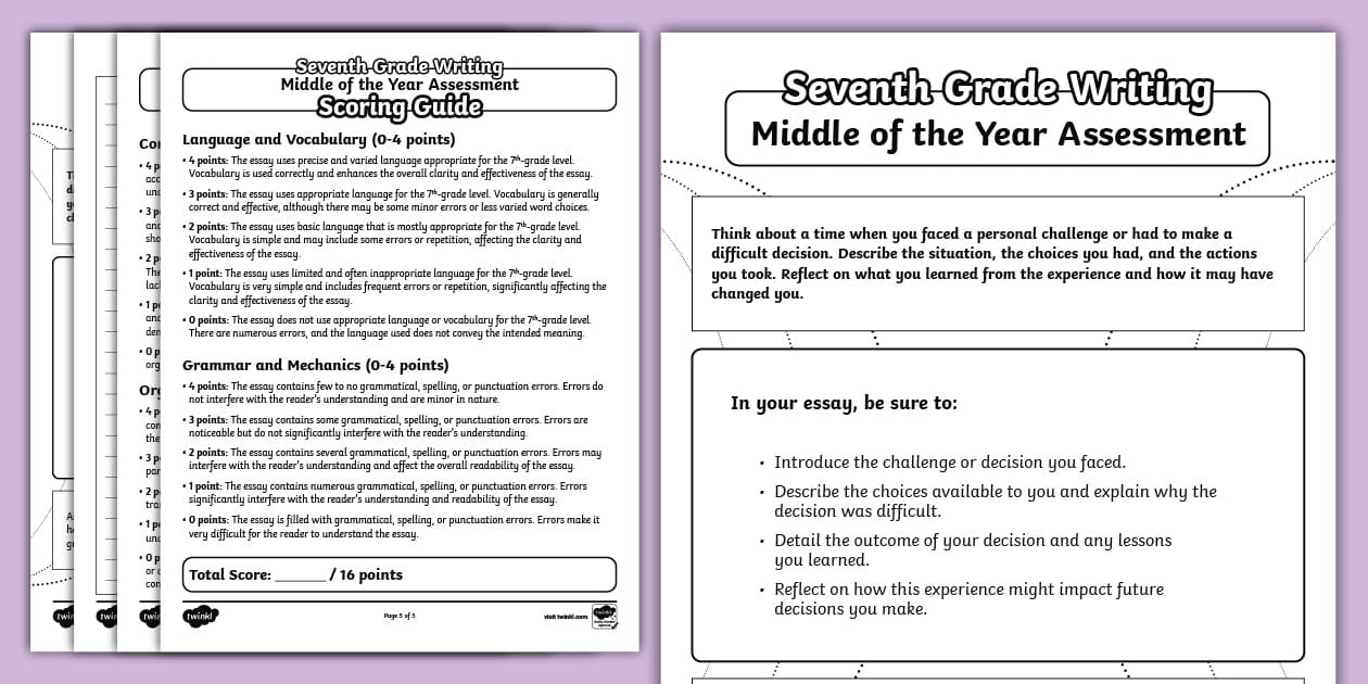 Seventh Grade Middle of the Year ELA Writing Assessment