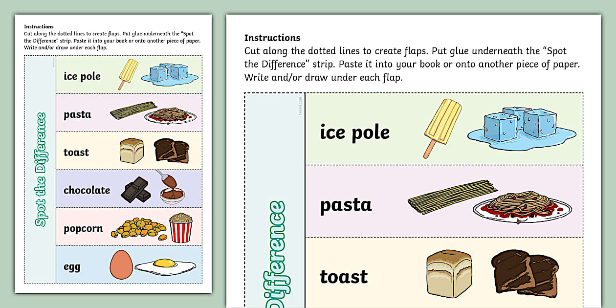 Spot the Difference Writing Flaps (Hecho por educadores)