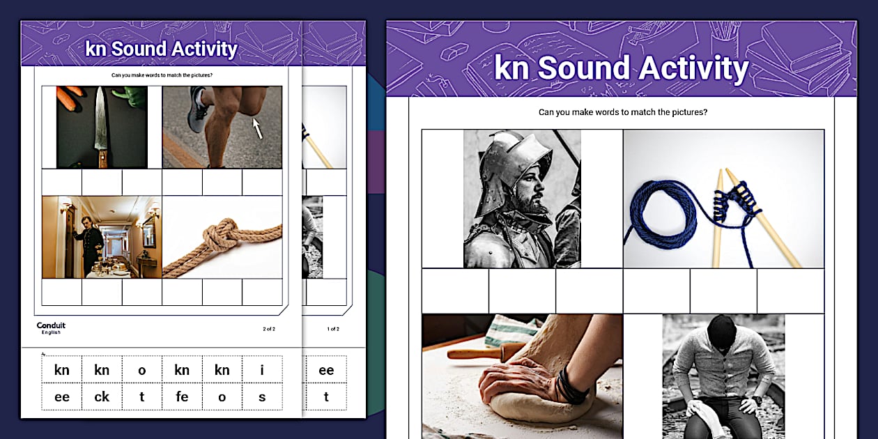 Reinforcing Sounds: 'kn' Cut and Stick Activity