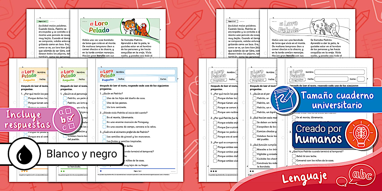 Comprensión de Lectura | El Loro Pelado | Horacio Quiroga