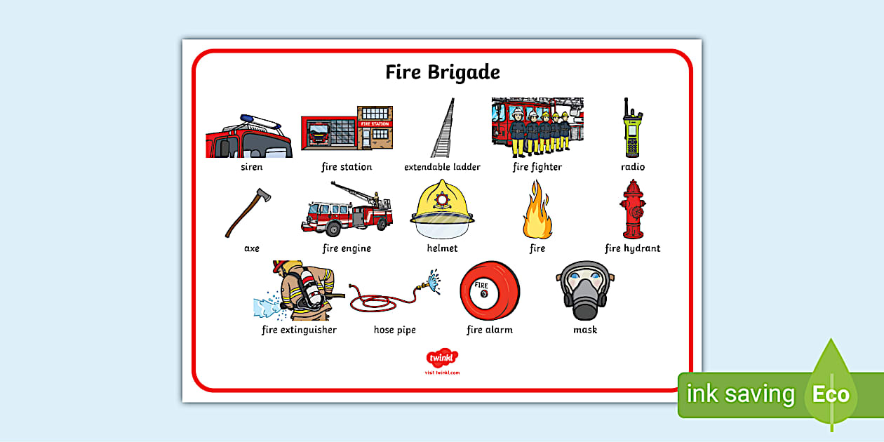 Cursive Fire Brigade Word Mat (professor feito) - Twinkl