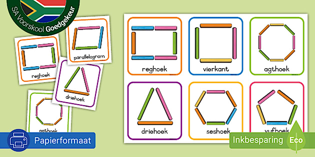 Roomysstokkies 2D-Vorms Kaartjies (teacher made) - Twinkl