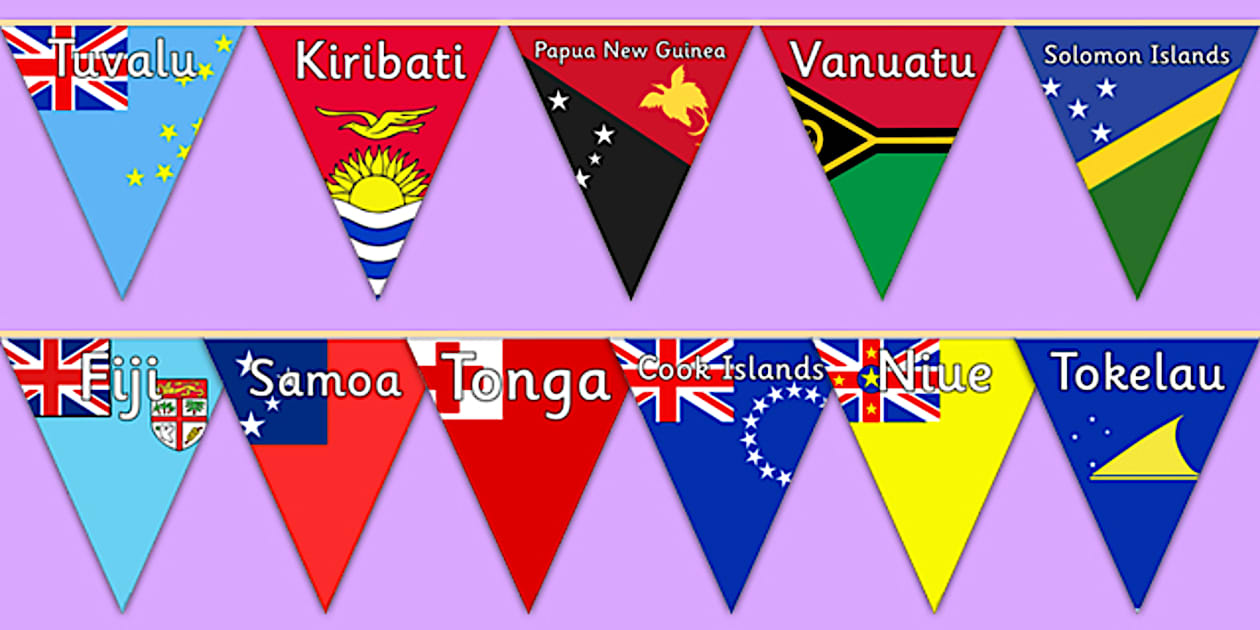 The Pacific Islands Flags Display Bunting (Teacher-Made)